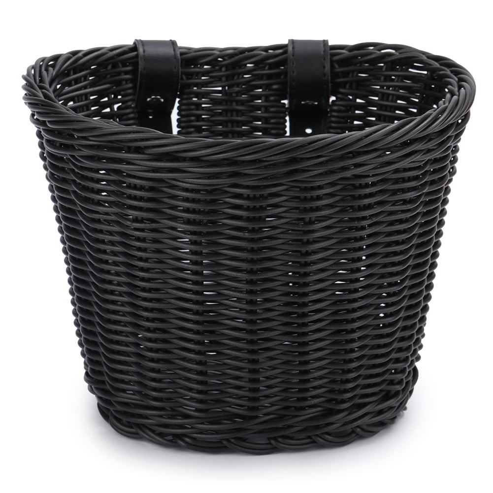 HBASD Woven Rattan Bike Baskets- Waterproof Bicycle Front D-Shaped ...