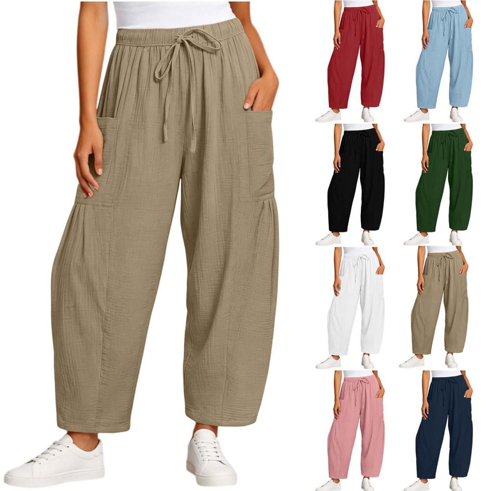 HBBIKVI A Airy Wide-Leg Pant That Packs a Punch Women's High-Waist ...