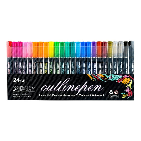 HBBKVI 0.27oz Double Line Outline Markers Set Double Line Outline ...