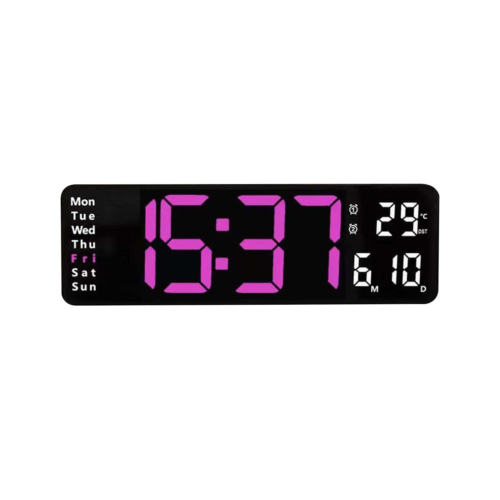 HBBKVI 13" Digital Clock, 10-Level Brightness Auto Dimming Alarm Clock ...