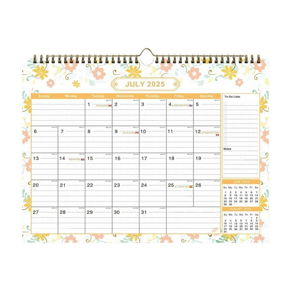 HBBKVI 18-Month Desk Calendar July 2025 to December 2026, 17x12 Inch ...