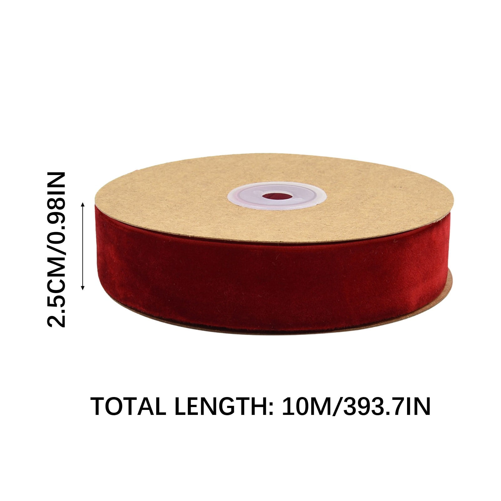 HBBKVI 1in Red Velvet Ribbon with Wire Edges .5cm Sided Velvet Ribbon ...