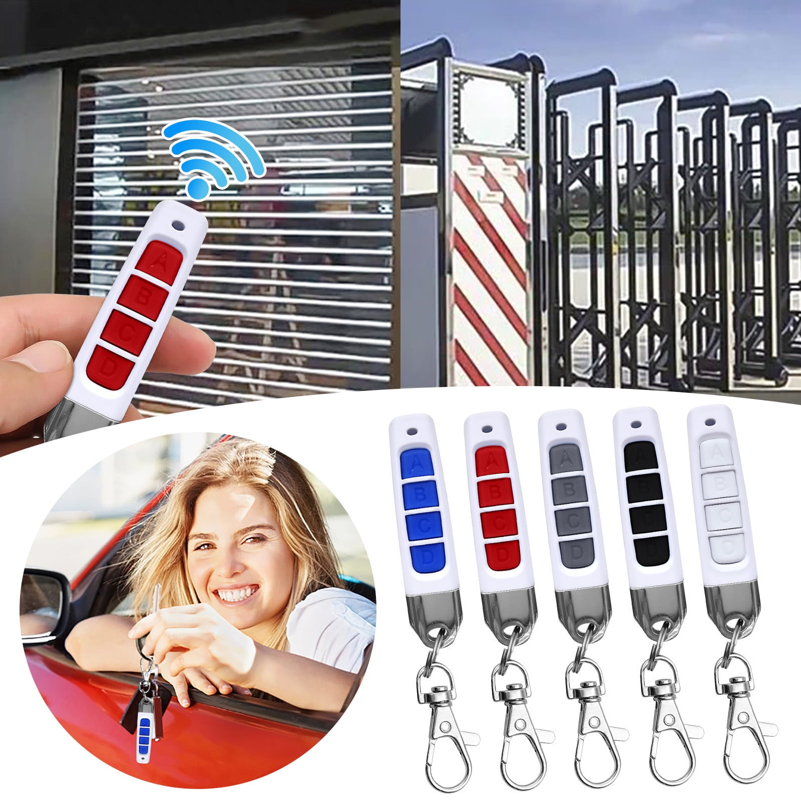 HBBKVI 433 Copy Remote Control Copy Clone Key Garage Door Key 4--1 Remote Control Duplicator ...