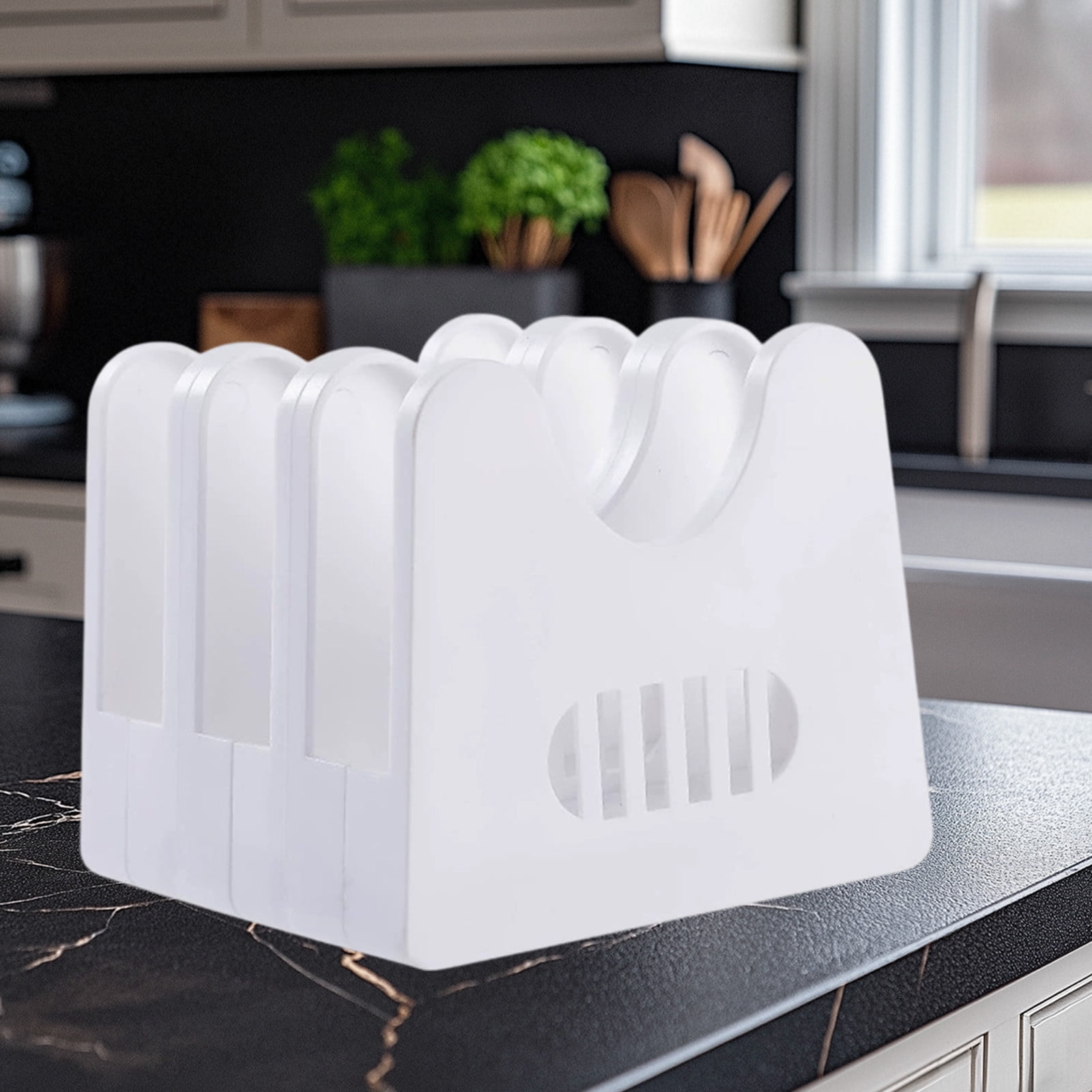 HBBKVI 5.3x5.1x4.6in Plastic Pot Lid Holder Kitchen Spatula Countertop ...