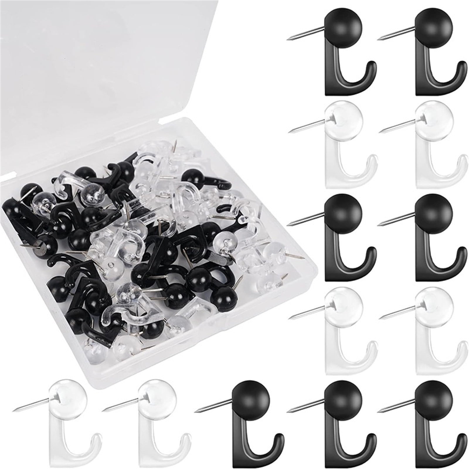 HBBKVI 50 Pcs Colorful Transparent Hook Thumbtacks I-shaped Nails Cork ...