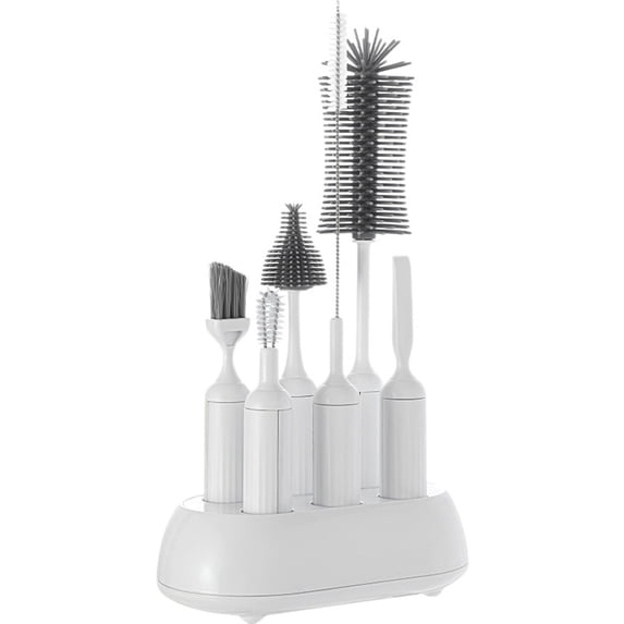 HBBKVI 6 Piece Silicone Bottle Brush Set with Storage Rack 6 Piece ...