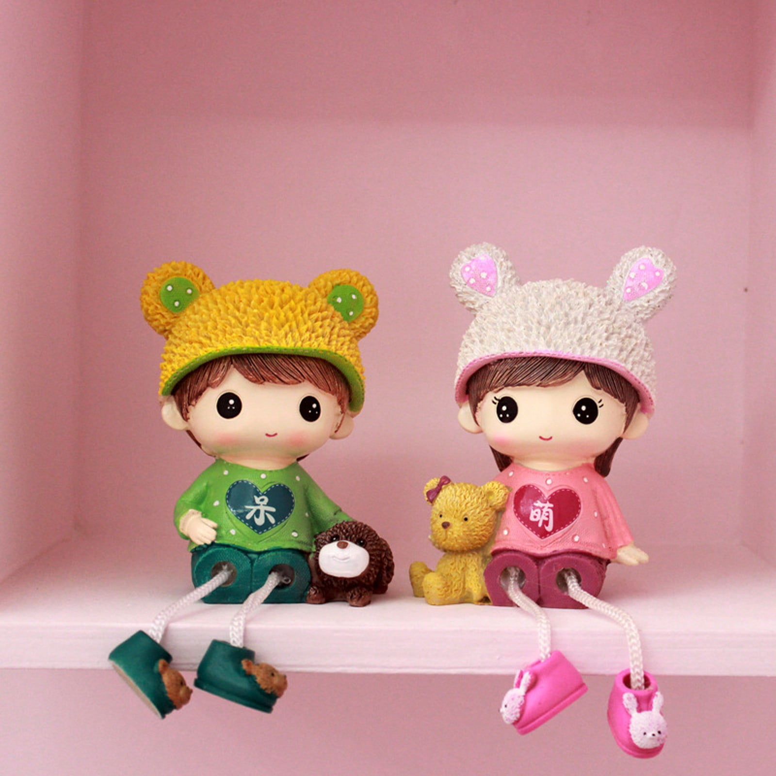 HBBKVI A Pair of Cute Hanging Couple Dolls Home Resin Ornaments Room ...