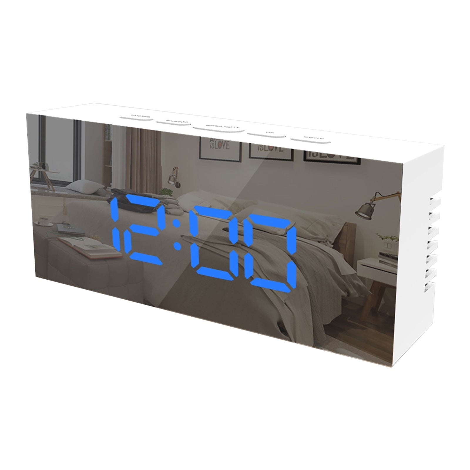 HBBKVI Alarm Clock, 3-Level Brightness Mirror Digital Clock for Bedroom ...