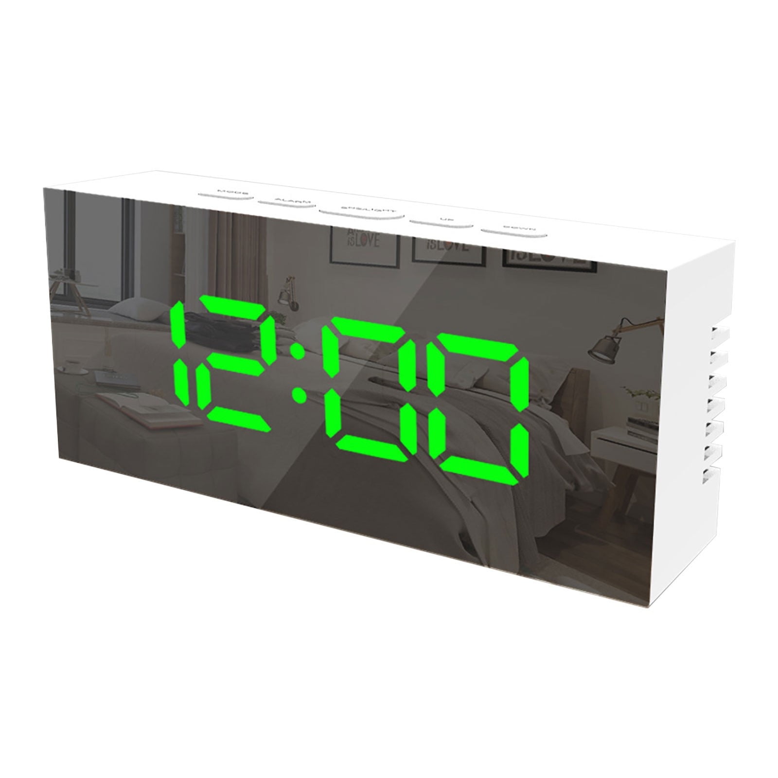 HBBKVI Alarm Clock, 3-Level Brightness Mirror Digital Clock for Bedroom ...