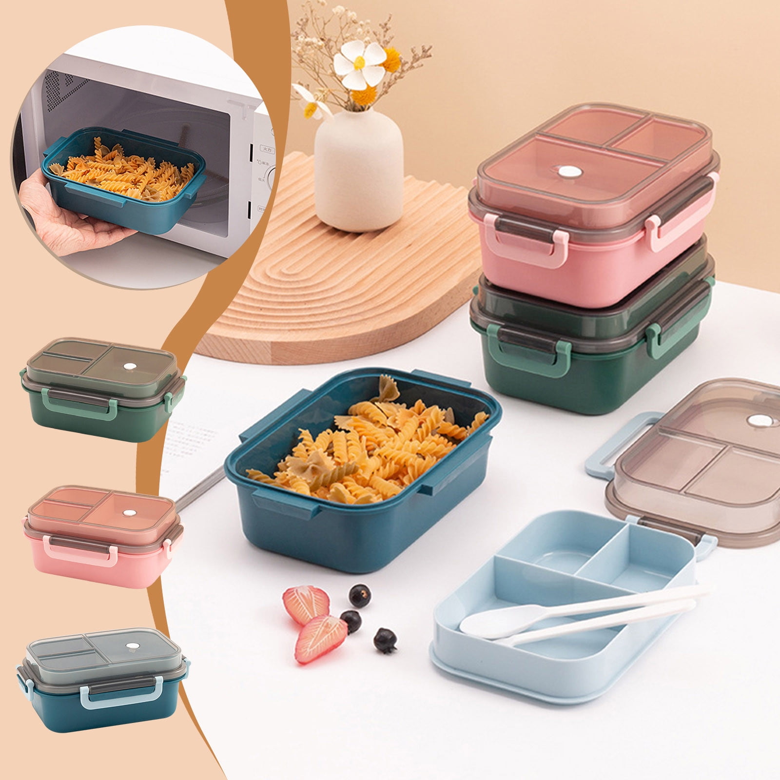 HBBKVI Bento Box Double-layer Lunch Box Sealed for Office Workers ...