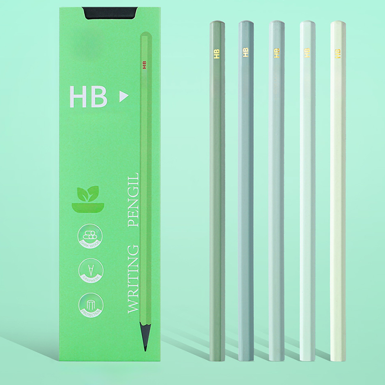 HBBKVI Box of 10 Ebony Pencils Fine Gradient Color Pencils for Students ...