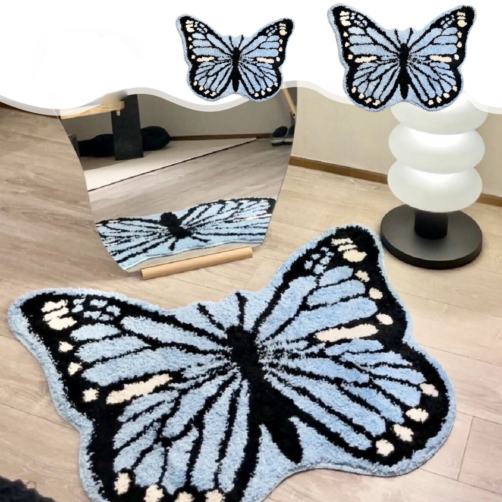 HBBKVI Butterflies Carpet Girl Bedroom Home Living Room Senior Sense ...