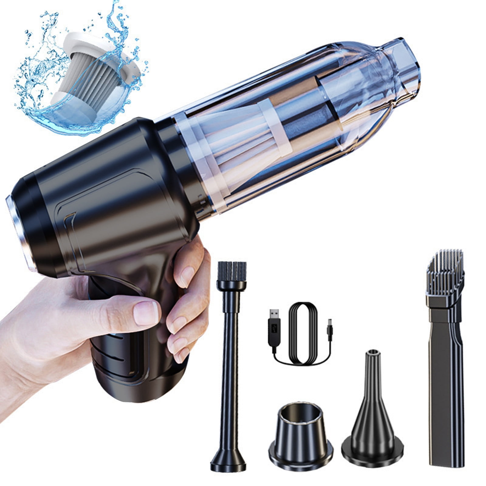 HBBKVI Car Mounted Vacuum Cleaner, Wireless Dry and Wet Charging for ...