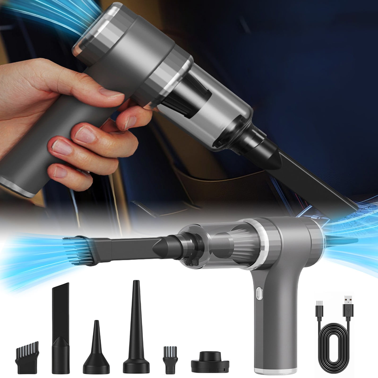 HBBKVI Car Portable Handheld Small Vacuum Cleaner Wireless Home Car Use ...