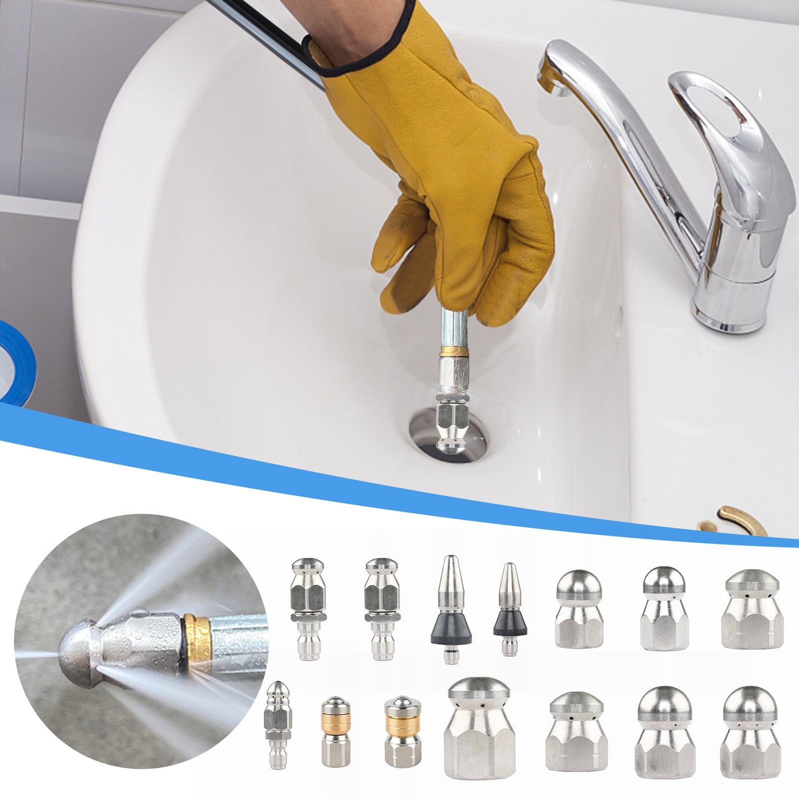 HBBKVI Cleaning Supplies Washer Sewer Spout Nozzle Cleaning Sprayer ...