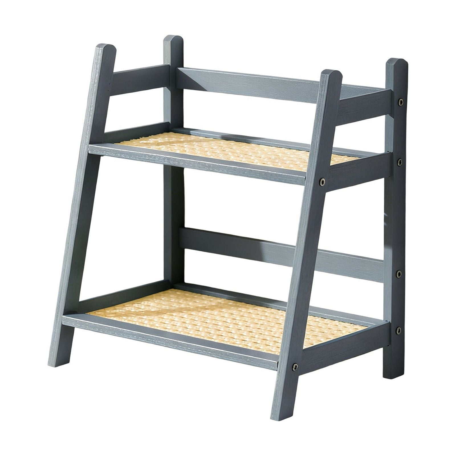 HBBKVI Double Layer Desktop Organizer Storage Rack, Woven Cup Holder ...