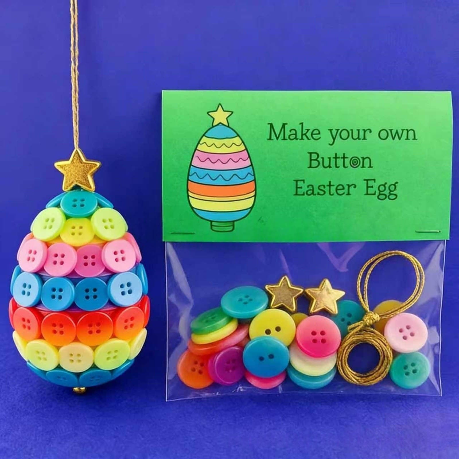 HBBKVI Easter DIY Button Pendant Handmade Home Decor Craft Kit for Wall ...
