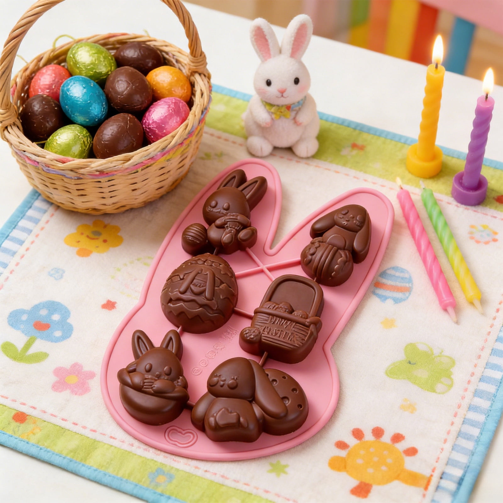 HBBKVI Easter Silicone Baking Molds for Bunny, Egg, and Carrot Cake ...