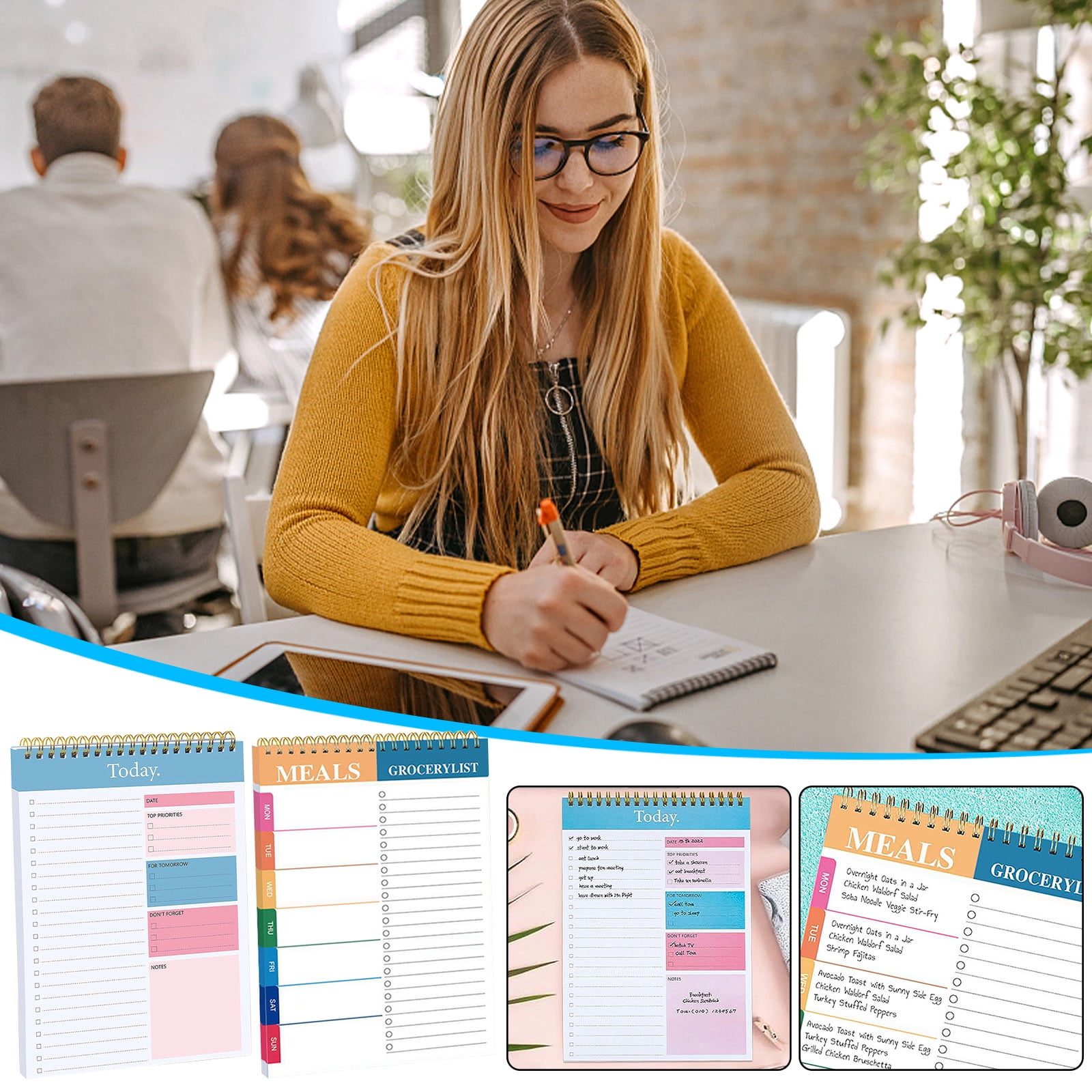 HBBKVI English Daily Weekly Monthly Coil Book Wind Self-discipline ...