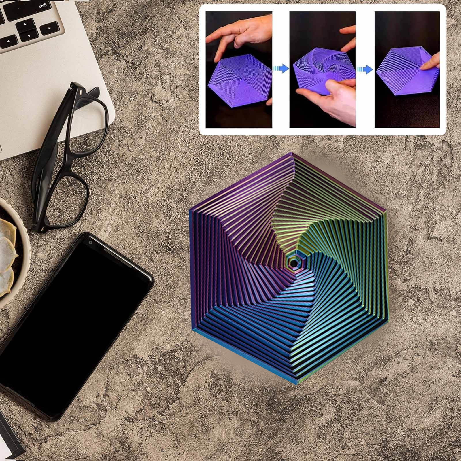 HBBKVI Fidget Printed Fidget Toy Printed Geometric Fidget Mindful Tool ...