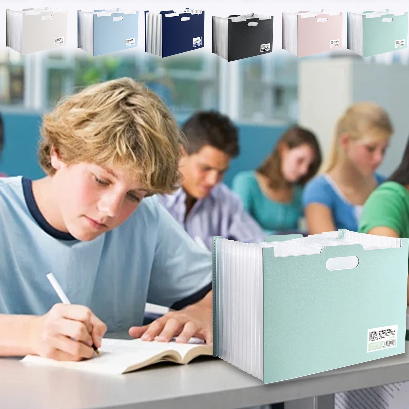 HBBKVI File Folders, File Manager 13 Pocket Expandable Folders Portable ...