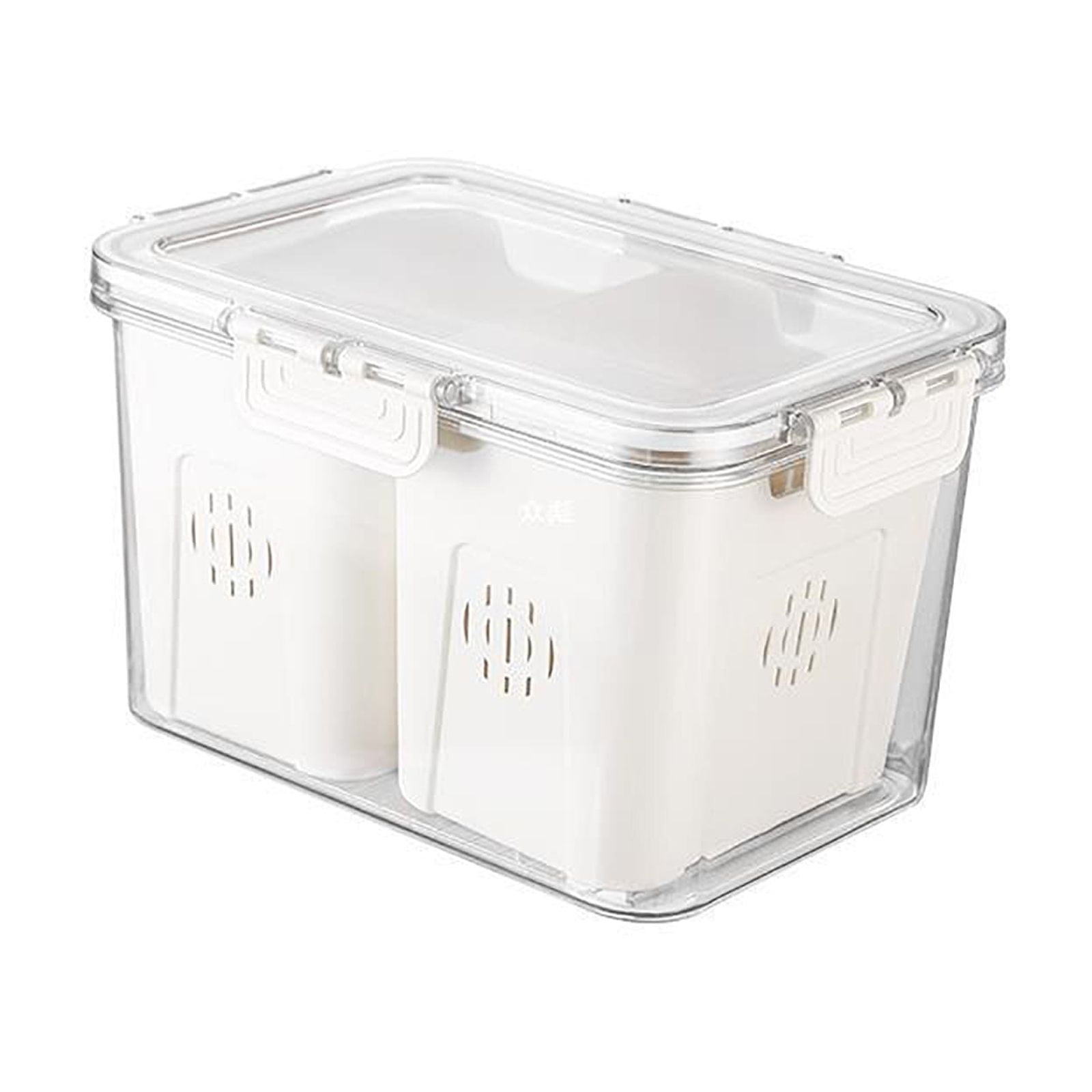HBBKVI Food Storage Containers with Lids, Double-Layered Draining Box ...