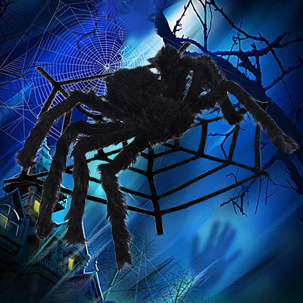 HBBKVI Giant Spider Halloween Decorations, Halloween Plush Simulation ...