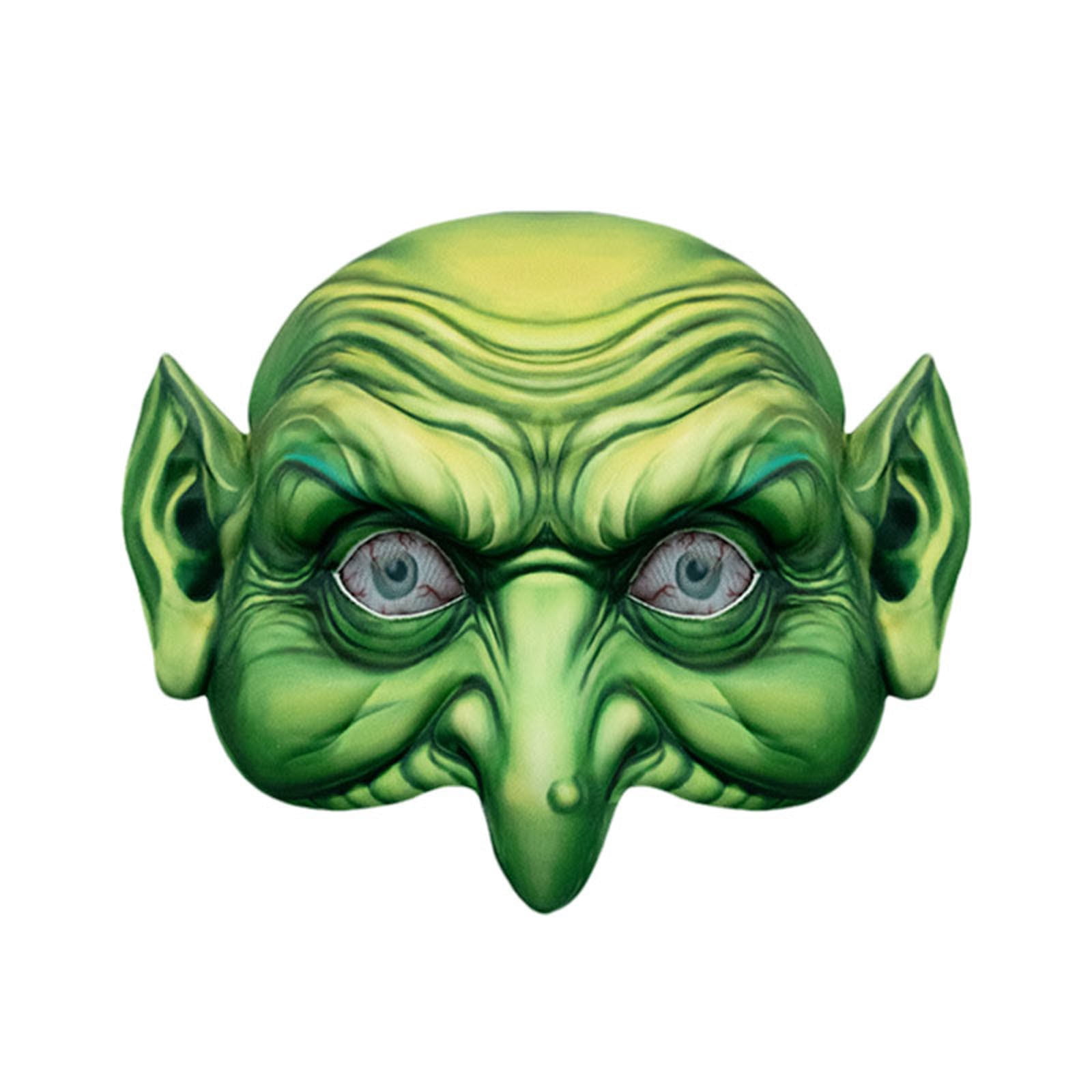 HBBKVI Halloween Decorations, Halloween Witch Mask with Hat Long Hair ...