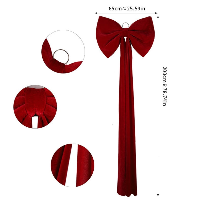 HBBKVI Large Red Velvet Bow Christmas Tree Ornament Christmas Tree Big ...