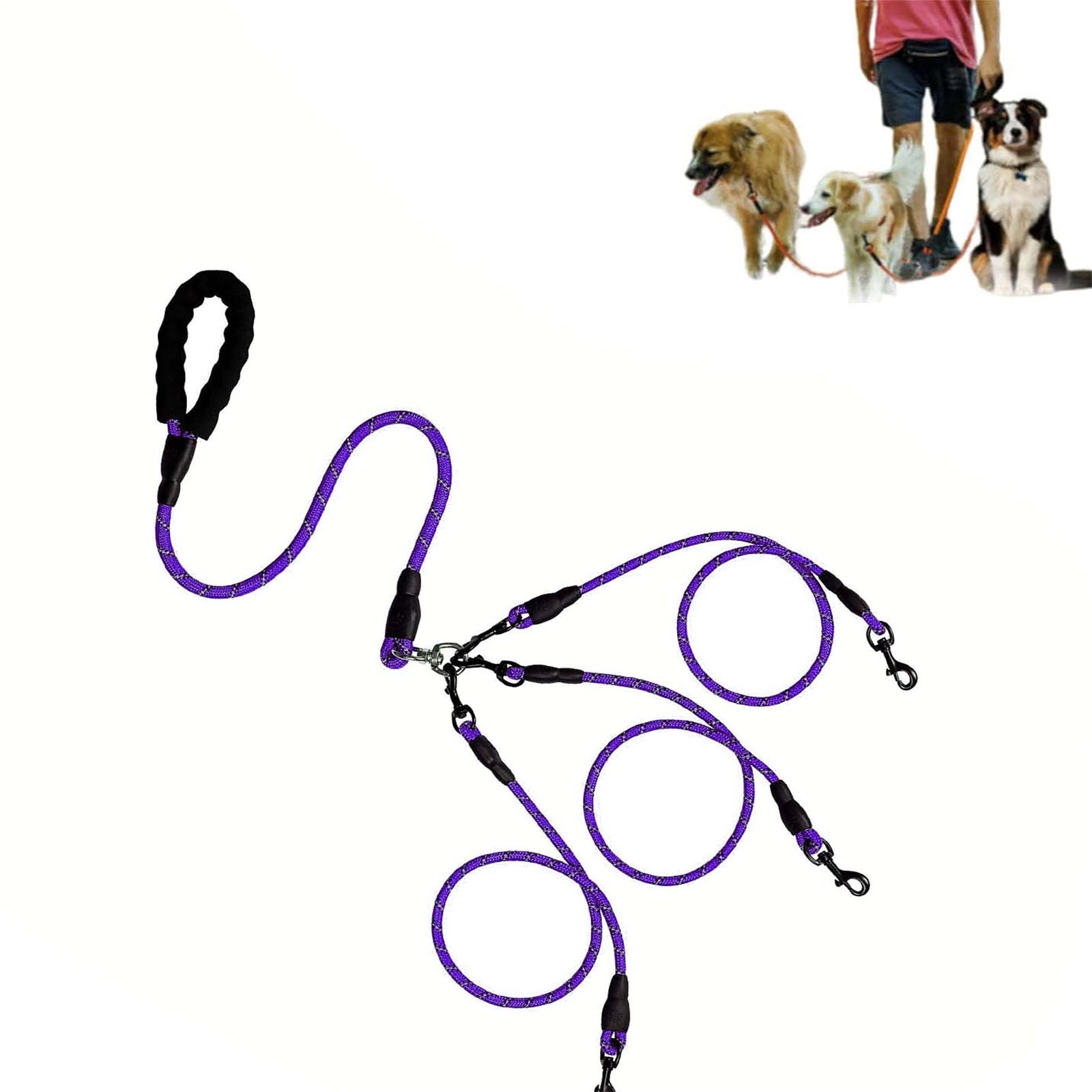 HBBKVI Leash Main Lead Rope with Padded Handle Two Detachable Leash ...