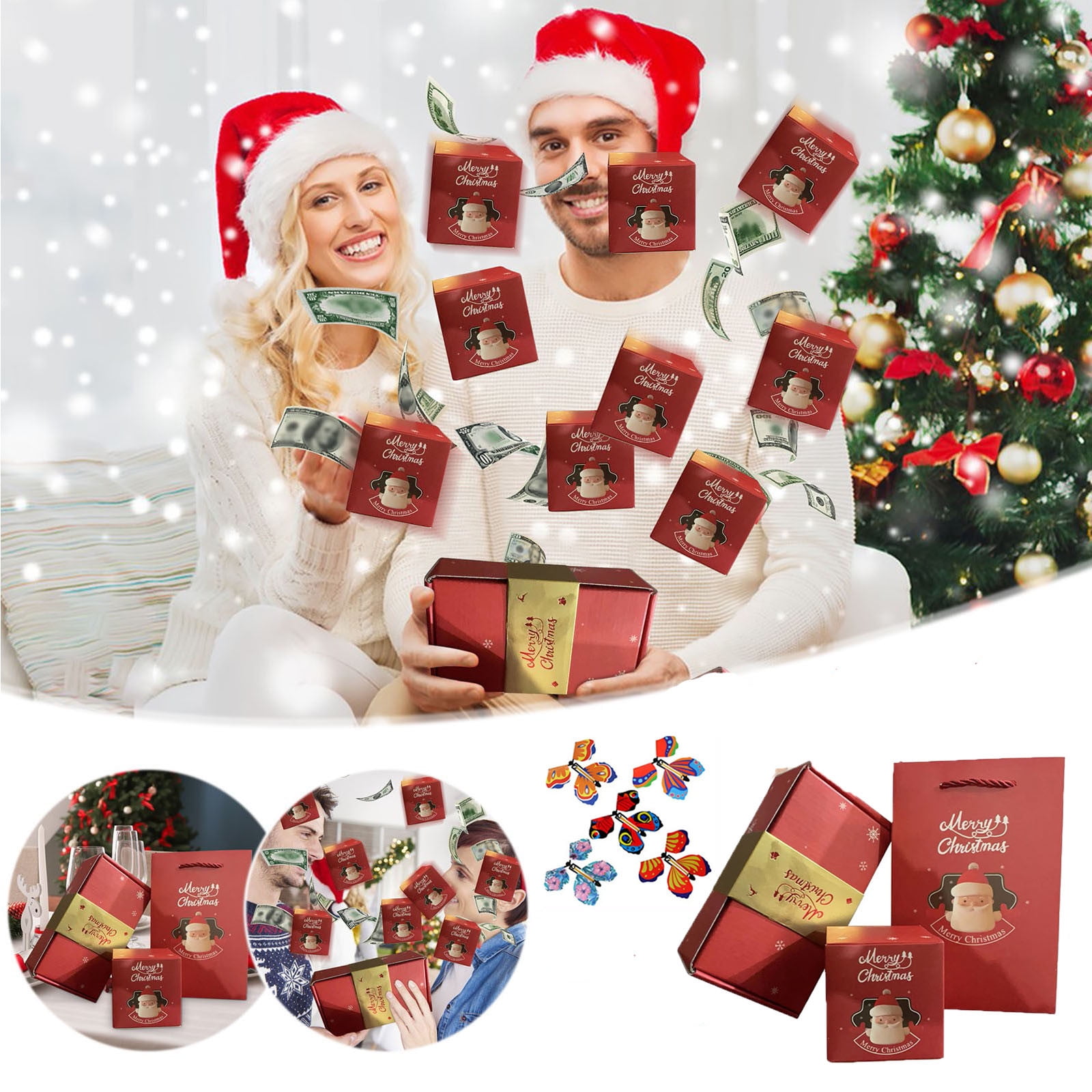 HBBKVI Merry Christmas Surprise Box Gift Box Creating Surprising Gift ...