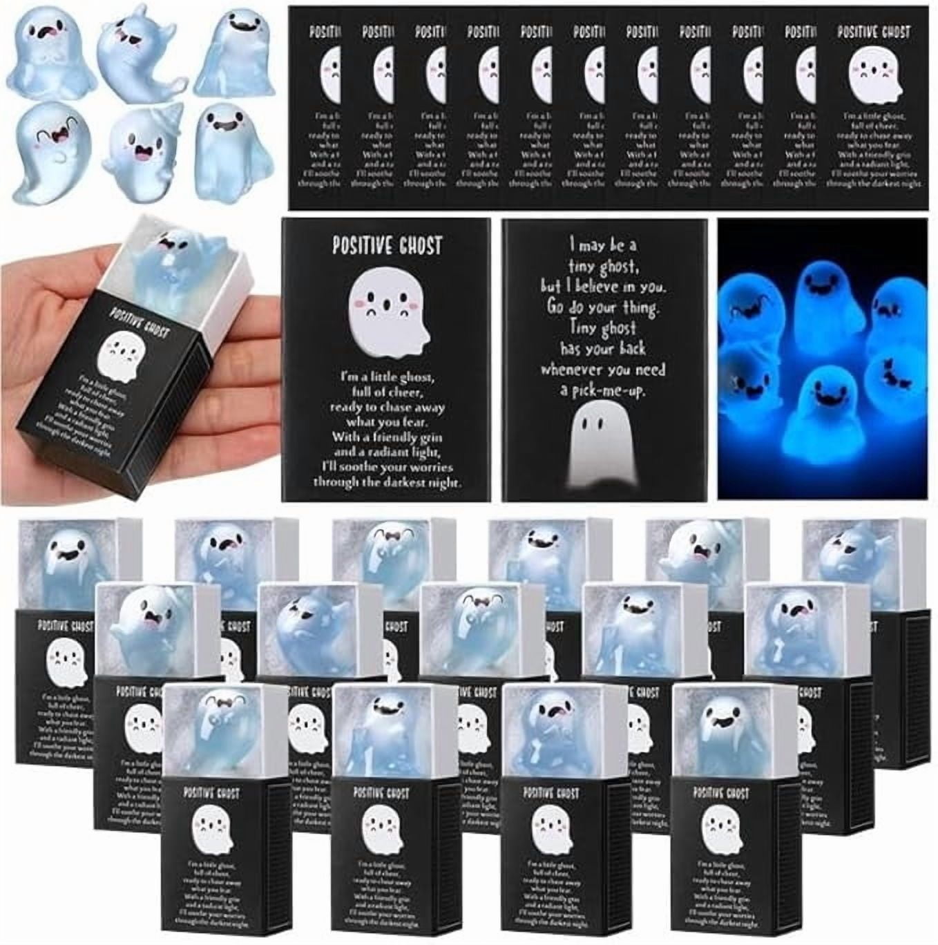 HBBKVI Mini Ghost Figurine Set 6 Cute and Funny Shapes Luminous ...