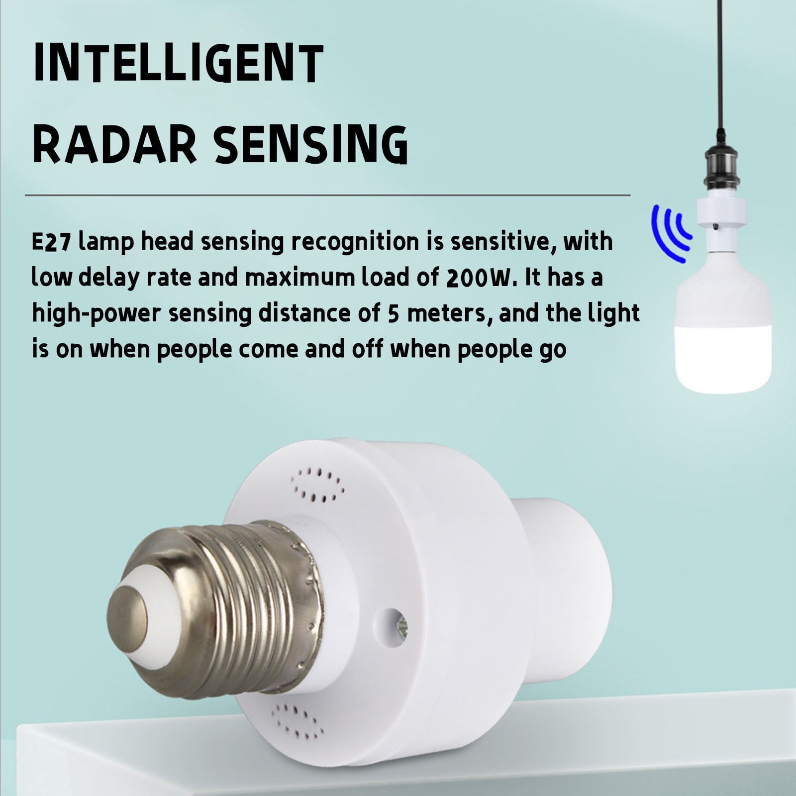 HBBKVI Motion Sensor Light Socket Motion Screw LED CFL Incandescent ...