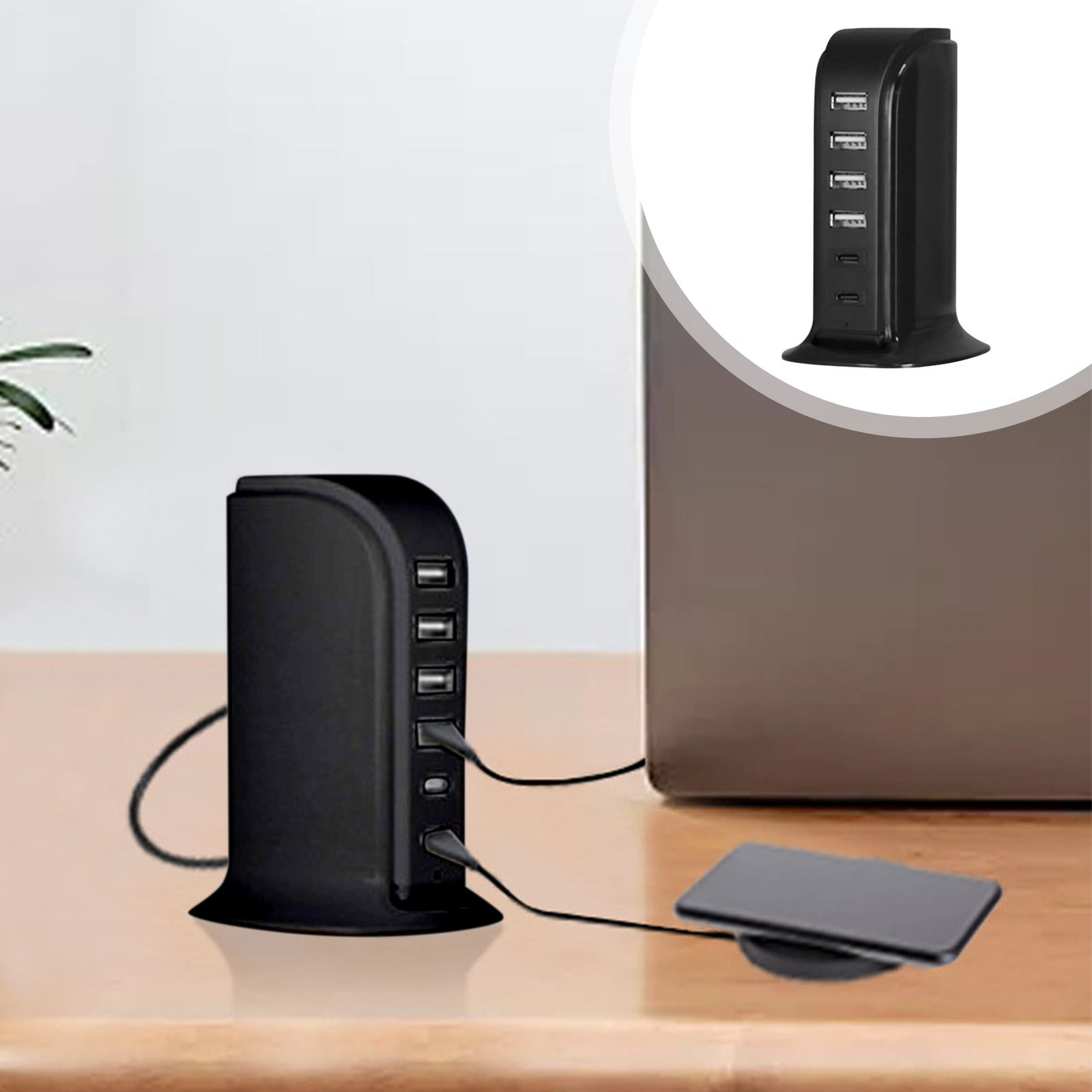 HBBKVI Multi Interface USB Charger 30W Fast Charging 4 USB Ports+2 Type ...