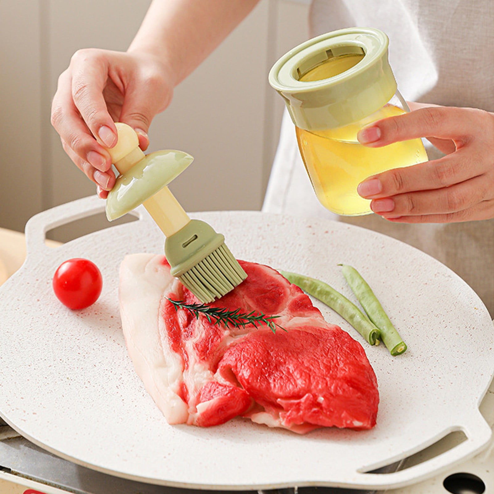 HBBKVI Oil Dispenser with Brush Glass Olive Oil Dispenser for Kitchen ...