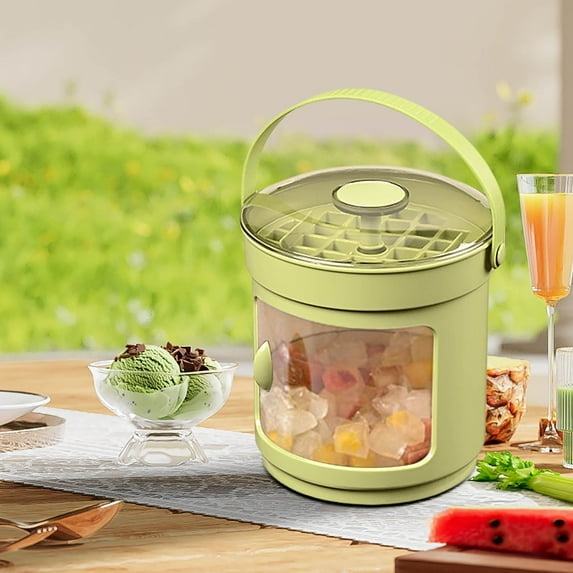 HBBKVI One-Button Press Ice Cube Tray and Storage Bucket, Large ...