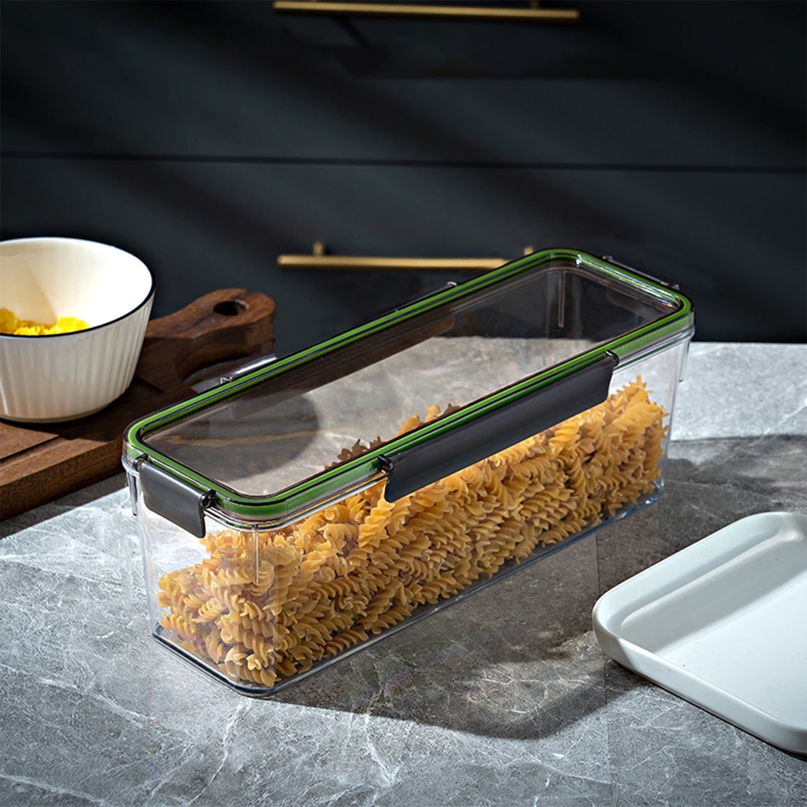 HBBKVI Pasta Storage Container with Lid, Tall Clear Airtight Food ...