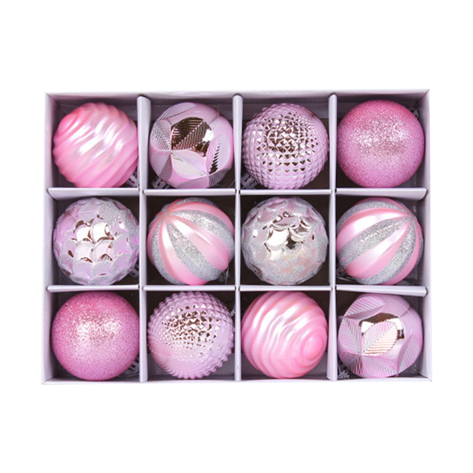 HBBKVI Pink 2.4" Christmas Balls Christmas Tree Decoration Ornaments ...