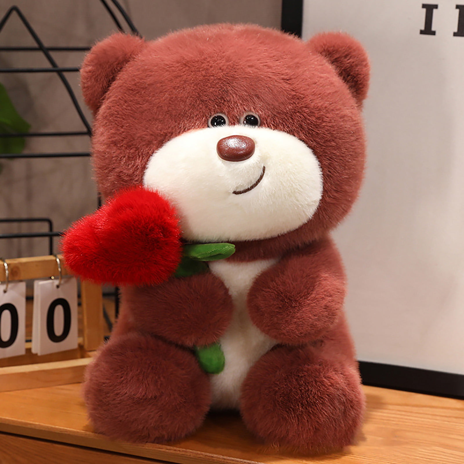 HBBKVI Plush Teddy Bear with Rose Stuffed Animals Toys Dolls Valentine ...