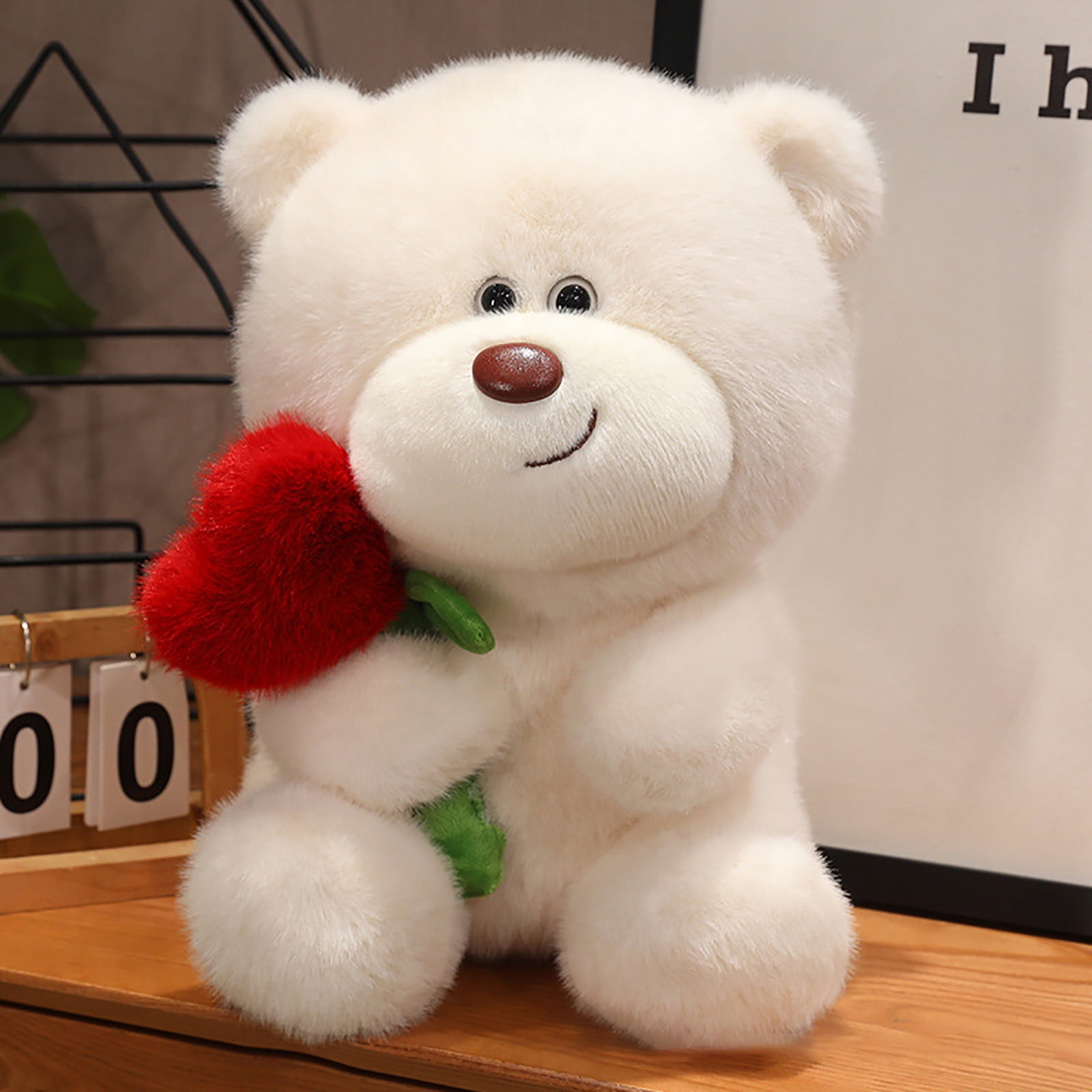HBBKVI Plush Teddy Bear with Rose Stuffed Animals Toys Dolls Valentine ...