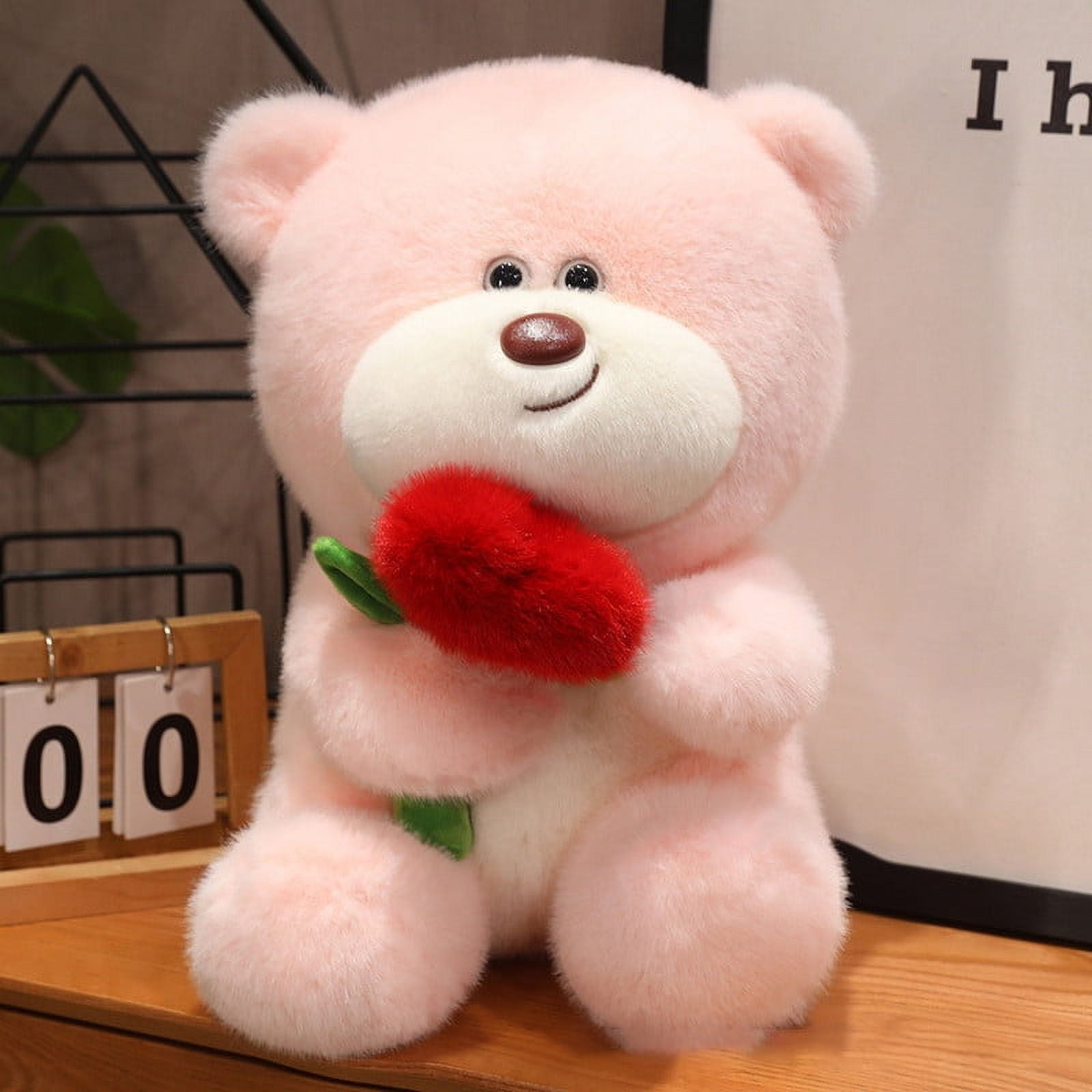 HBBKVI Plush Teddy Bear with Rose Stuffed Animals Toys Dolls Valentine ...