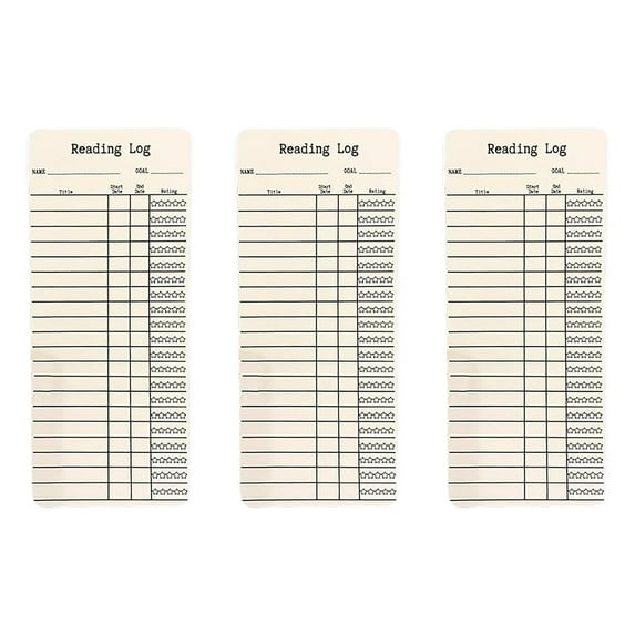 HBBKVI Set of 50 Library Card Bookmarks, 7.7x3.2in Paper Reading List ...
