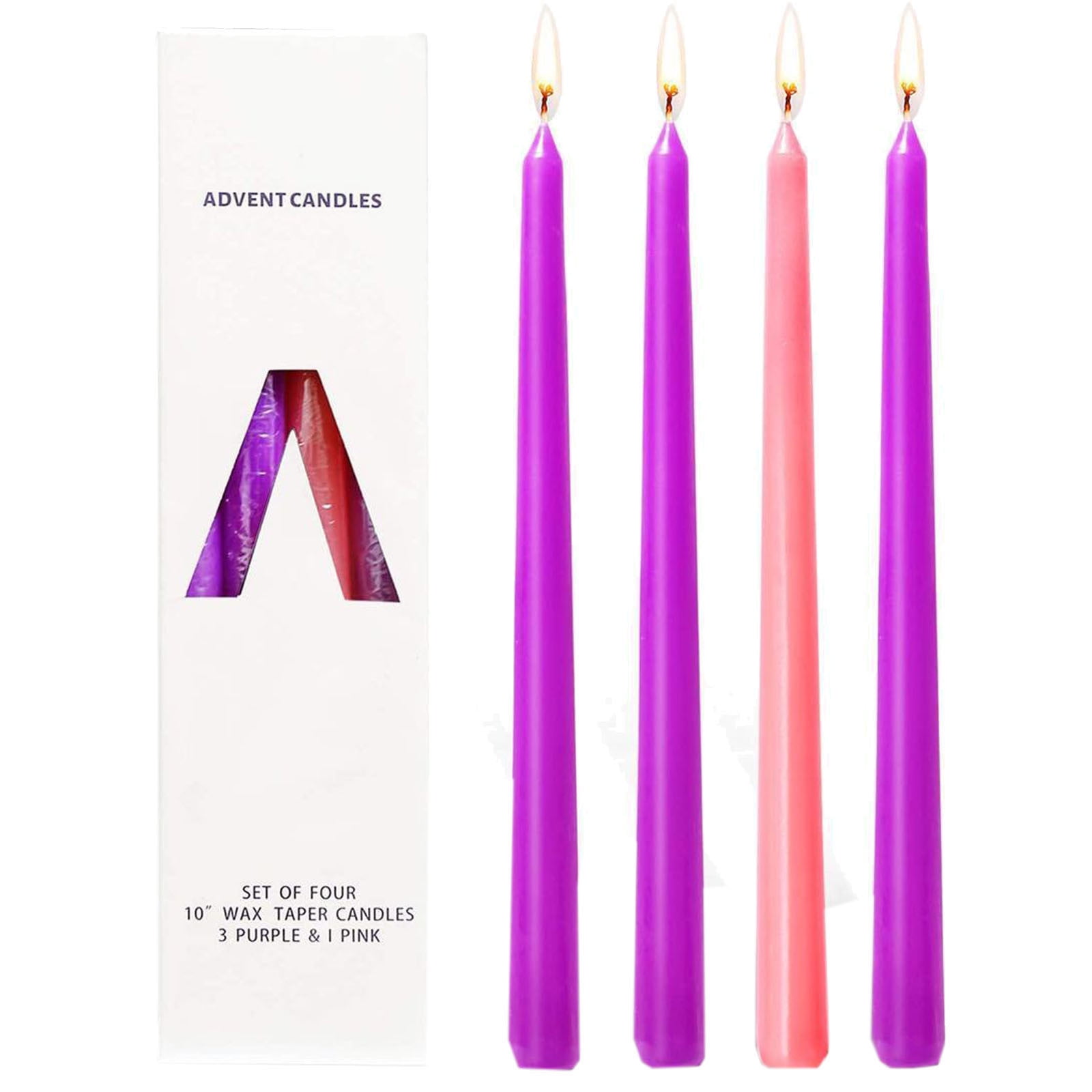 HBBKVI Set of 4 Unscented Candles, 10" Taper Candle for Banquet Party ...
