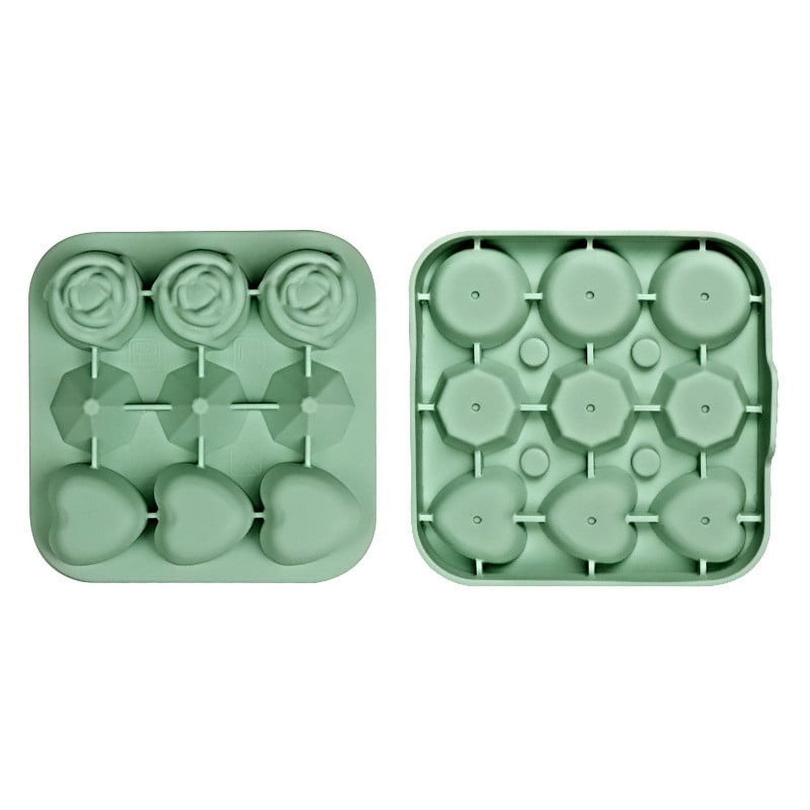 HBBKVI Silicone Ice Cube Tray, 9-Cavity Rose Heart Diamonds Ice Cube ...