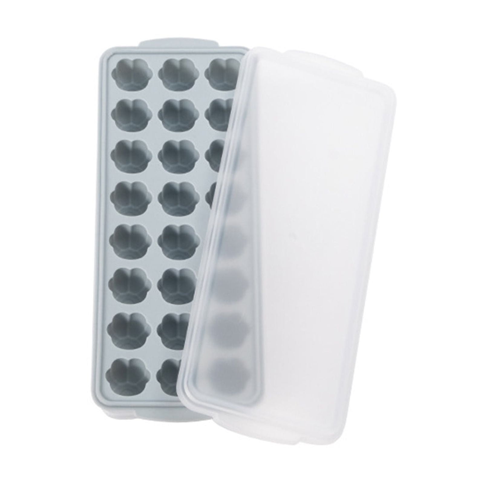 HBBKVI Silicone Ice Cube Tray with Lid, 24 Slot Flexible Ice Cube Trays ...