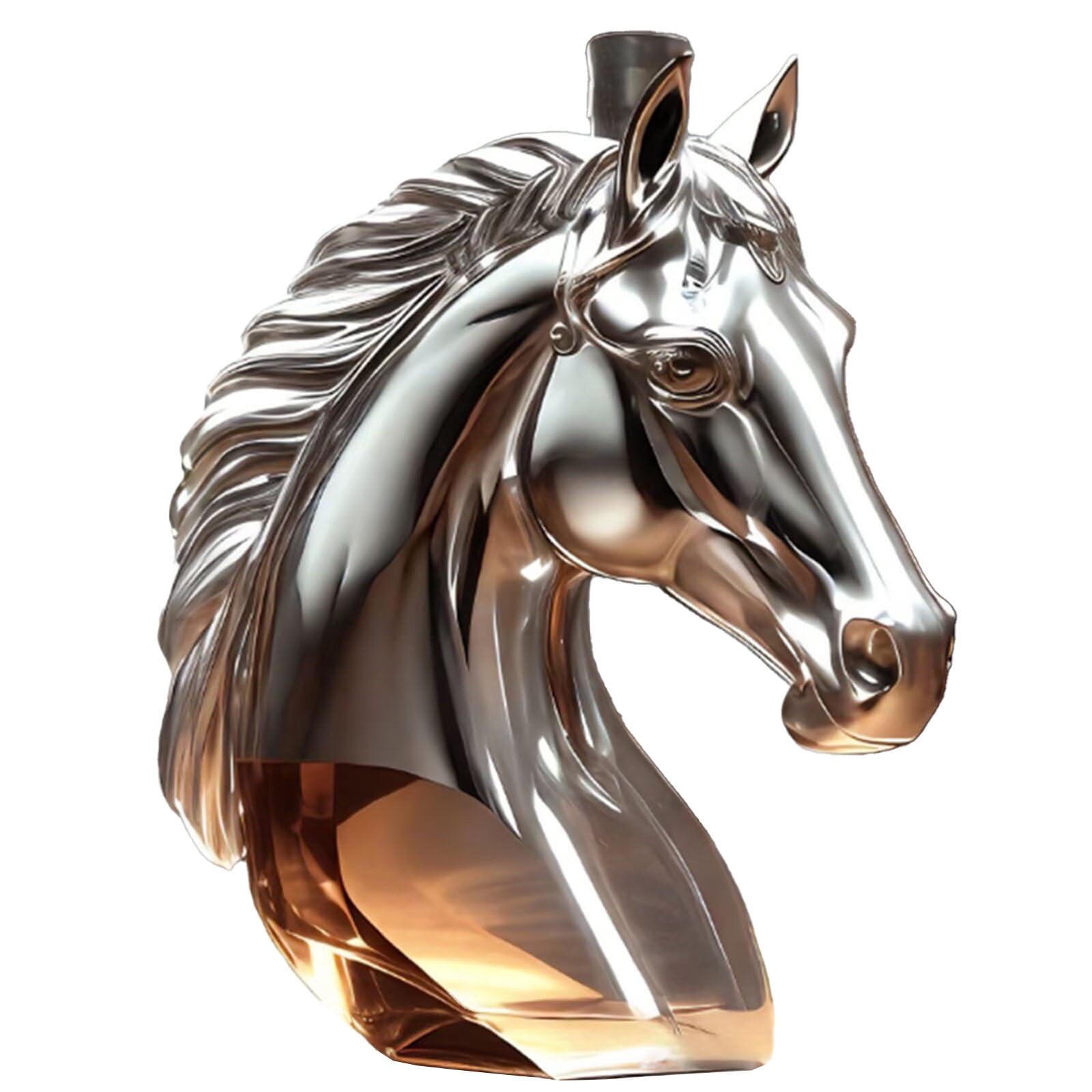 HBBKVI Silver Horse Head Whiskey Glass Bottle Horse Head Whiskey Bottle ...