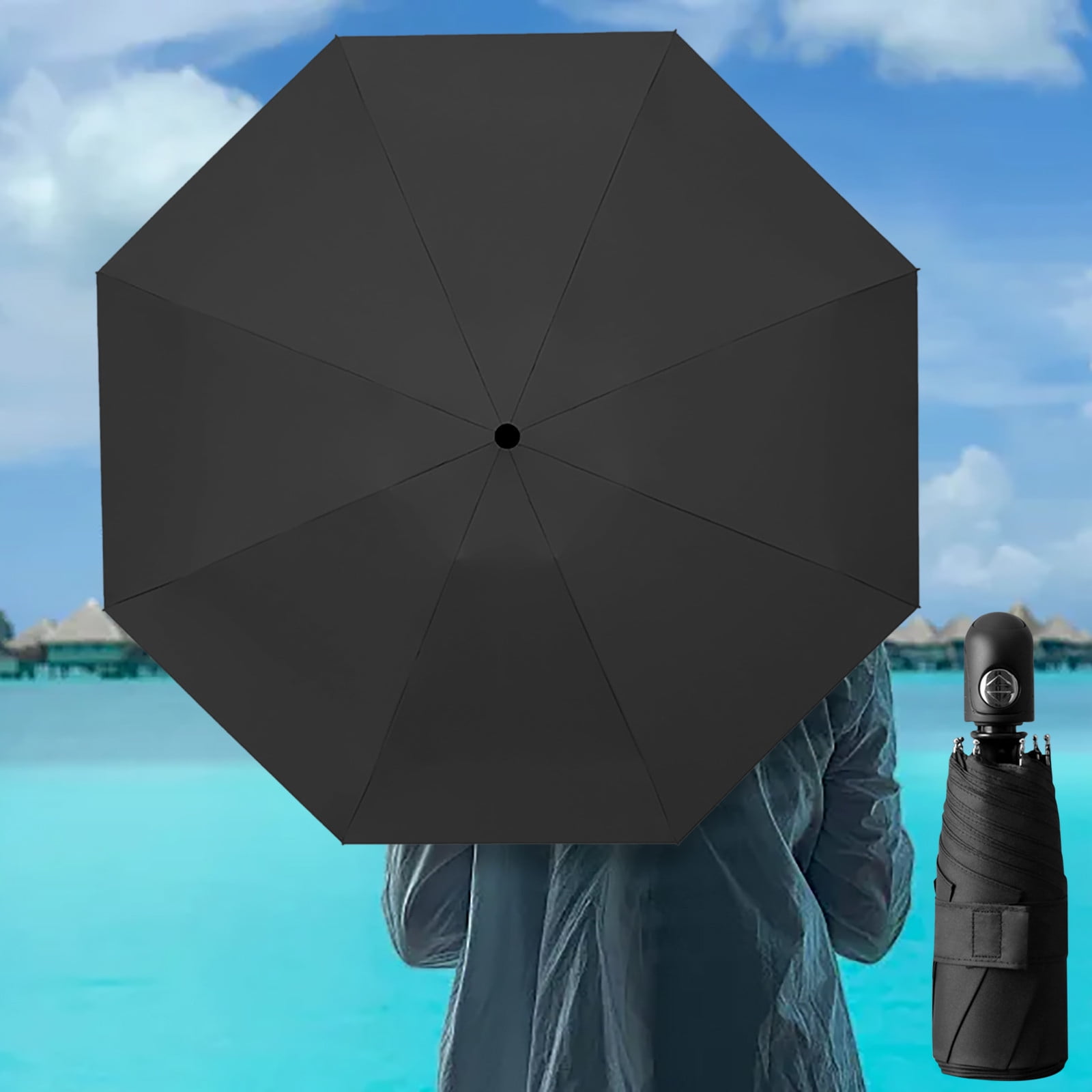 HBBKVI Small Umbrella, Windproof Compact Umbrella for Rain Travel, Sun ...