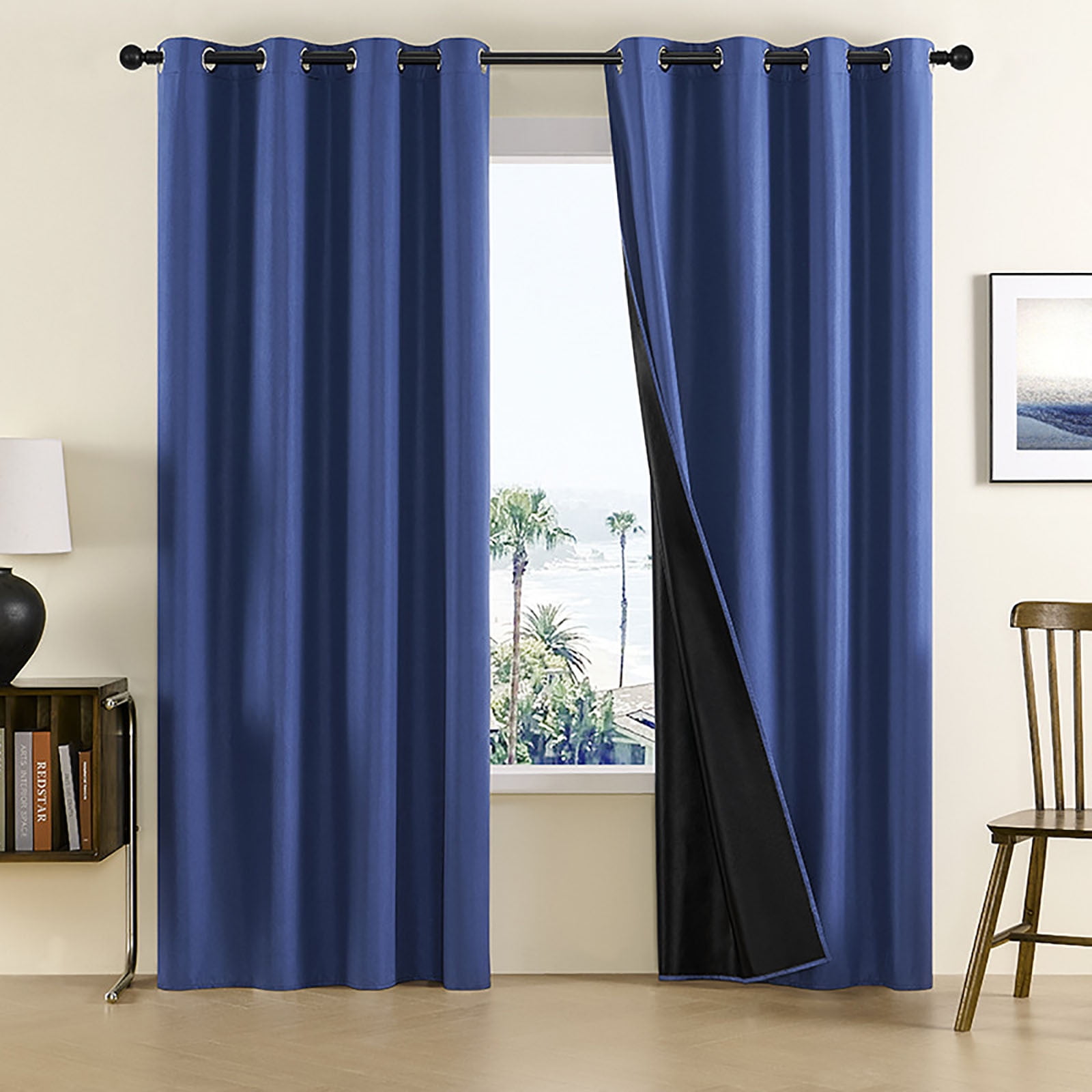 HBBKVI Grommet Blackout Curtains 52" × 63", Noise Reduction Luxury ...