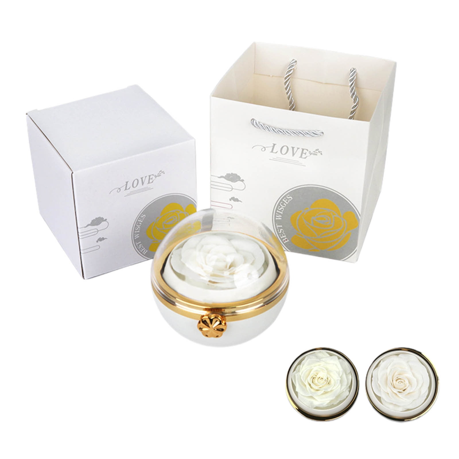 HBBKVI Spinning Rose Gift Box Valentine's Day Proposal Confession Round ...