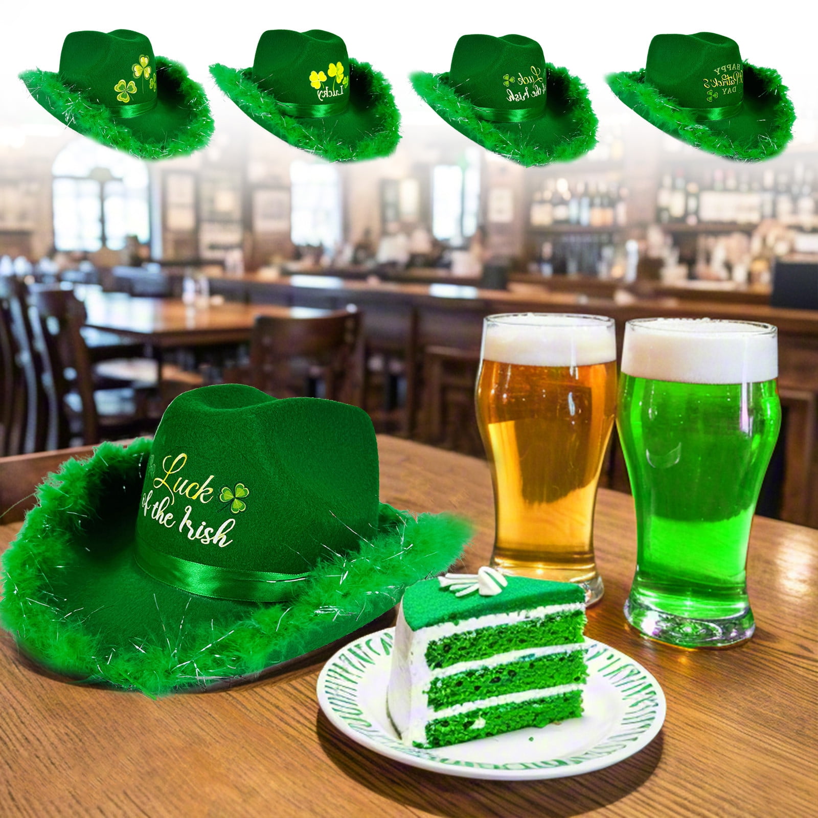 HBBKVI St Patricks Day Hat, St Patricks Day Hats with Light St Patrick ...